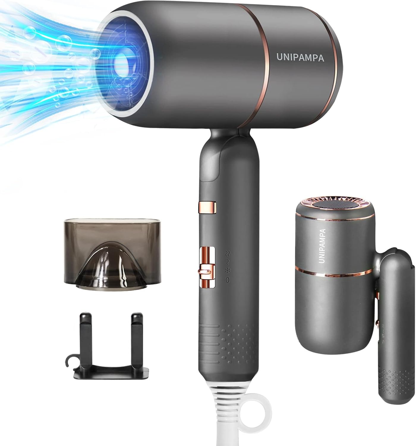 Unipampa Sèche-Cheveux Pliable, Professionnel Sèche-Cheveux Ionique ...