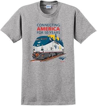 Amazon.com: Amtrak 46 in Philly 50th Anniversary Sports Gray Printed T ...