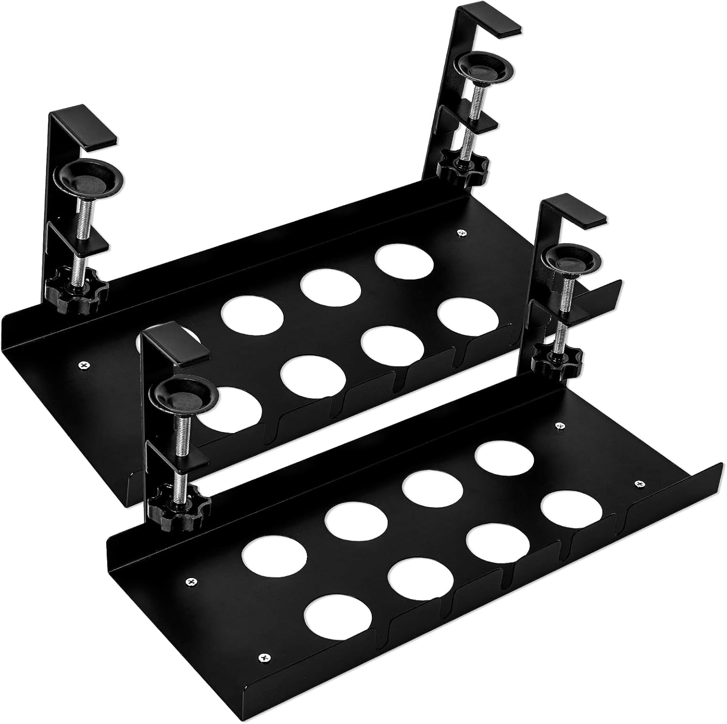 Amazon.com: Metal Cable Management Tray Under Desk with Clamp ...