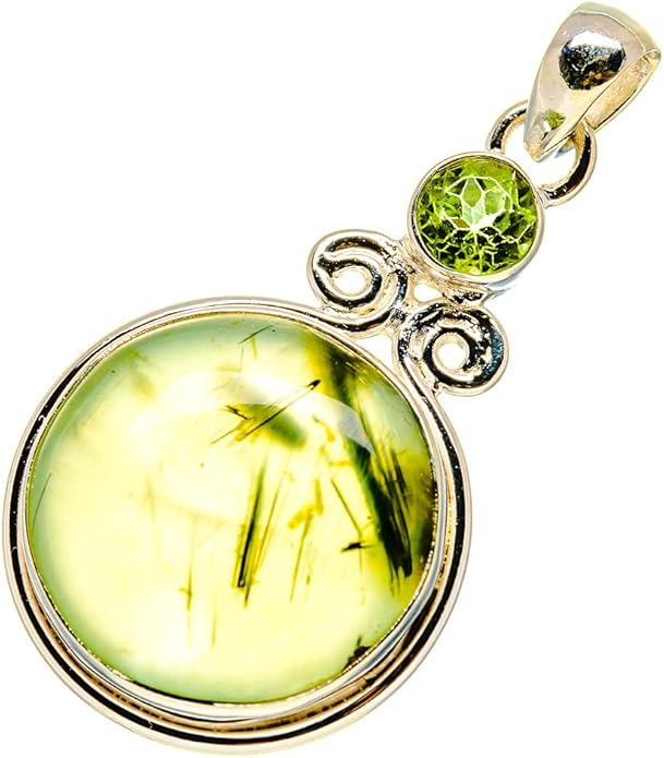 Amazon.com: Ana Silver Co. Prehnite, Peridot Pendant 1 3/4" (925 ...