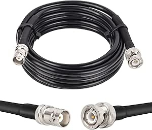 MOOKEERF BNC Male to BNC Female Coaxial Cable 50 ohm RG8X Coax Cable Ultra Low Loss BNC Jumper ...