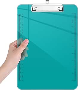 Amazon.com : Piasoenc Plastic Clipboards, Translucent Ruler Clip Board ...