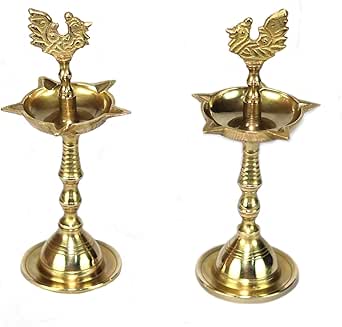 Amazon.com: ASHIRWAD Brass Samai Deep Tall Diya for Home Decor Temples ...