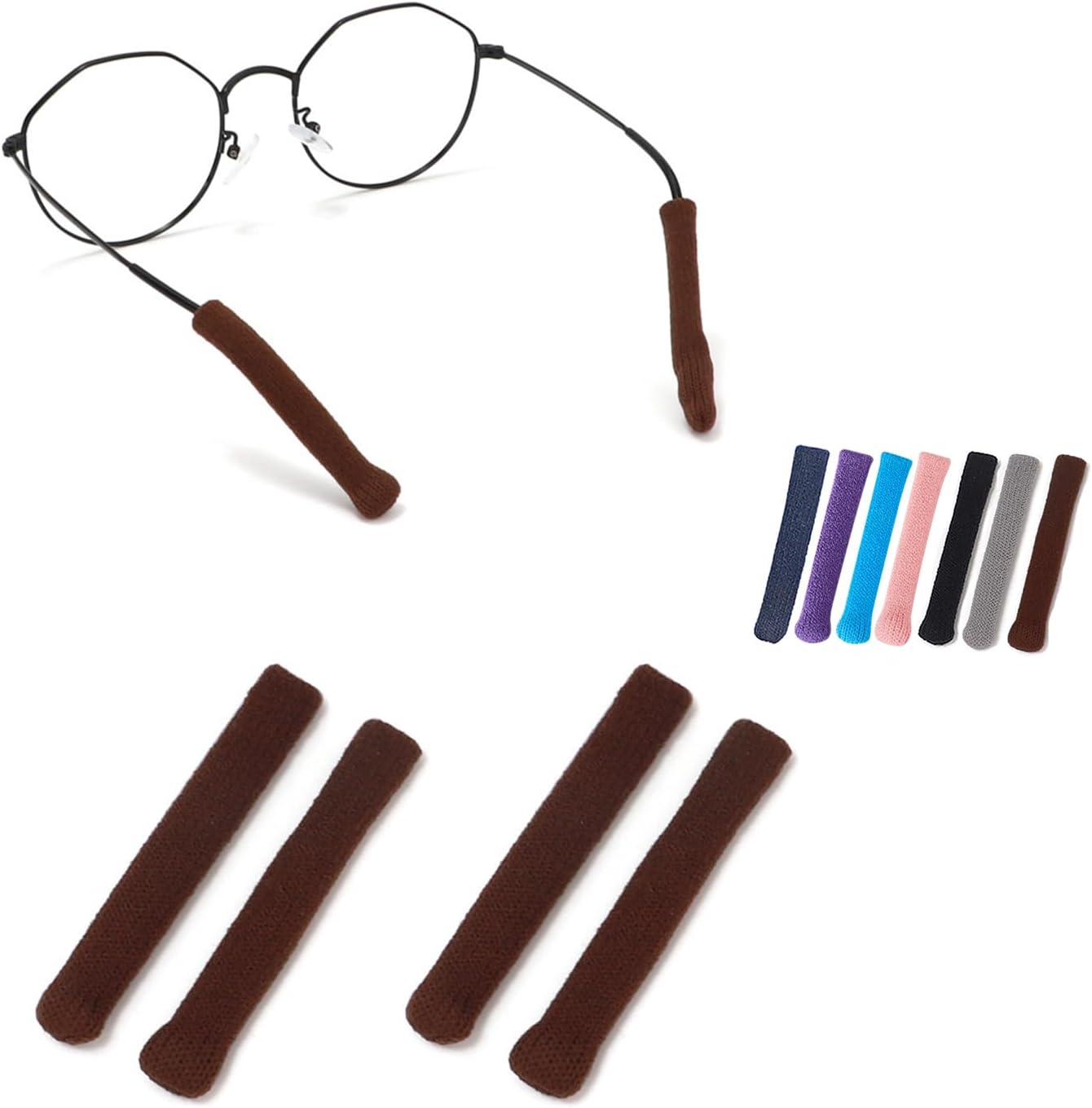 Amazon.com: Eyeglasses Ear Cushions with Cotton Fabric , Soft Knitting ...