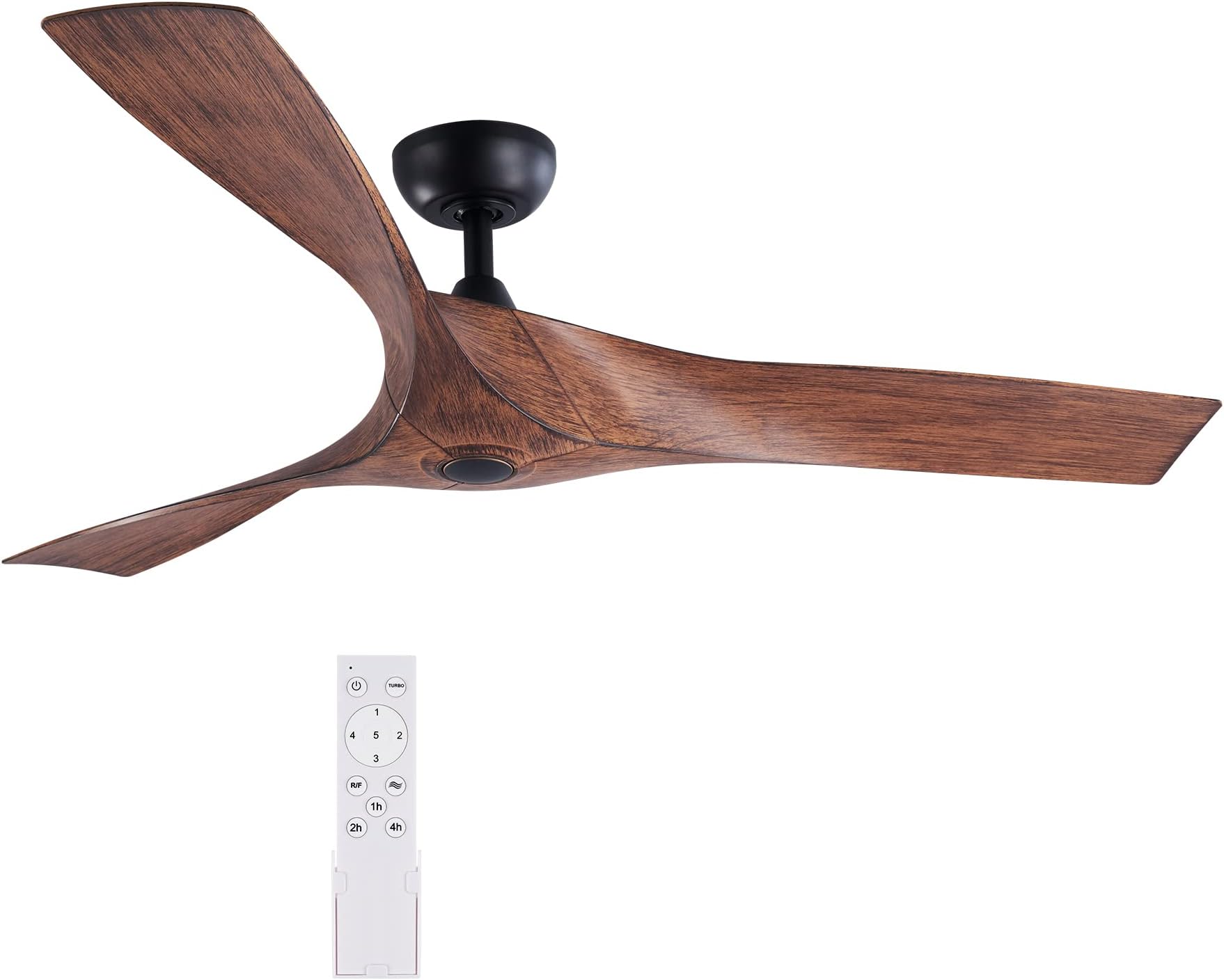 Amazon.com: QUTWOB 52" Wood Ceiling Fan No Lights with Remote Control ...
