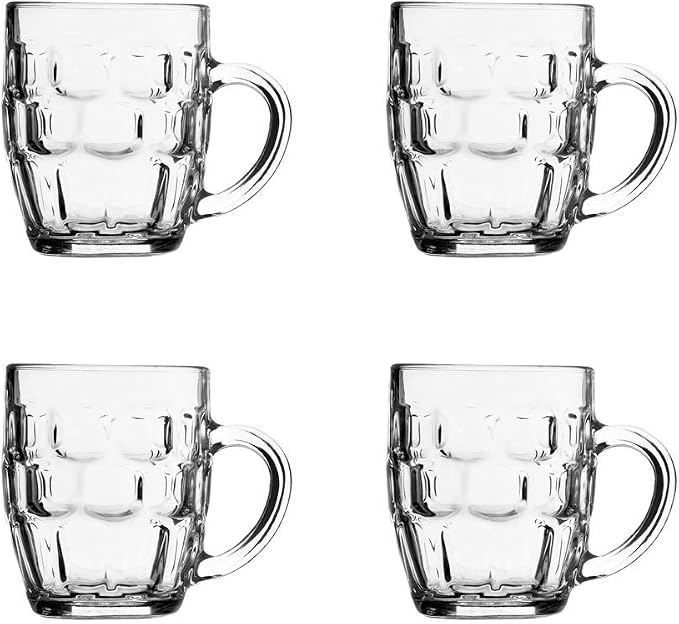 Amazon.com: The Bar Glass Dimple Style Beer Glass Mug 19.25 oz. (4, 19. ...