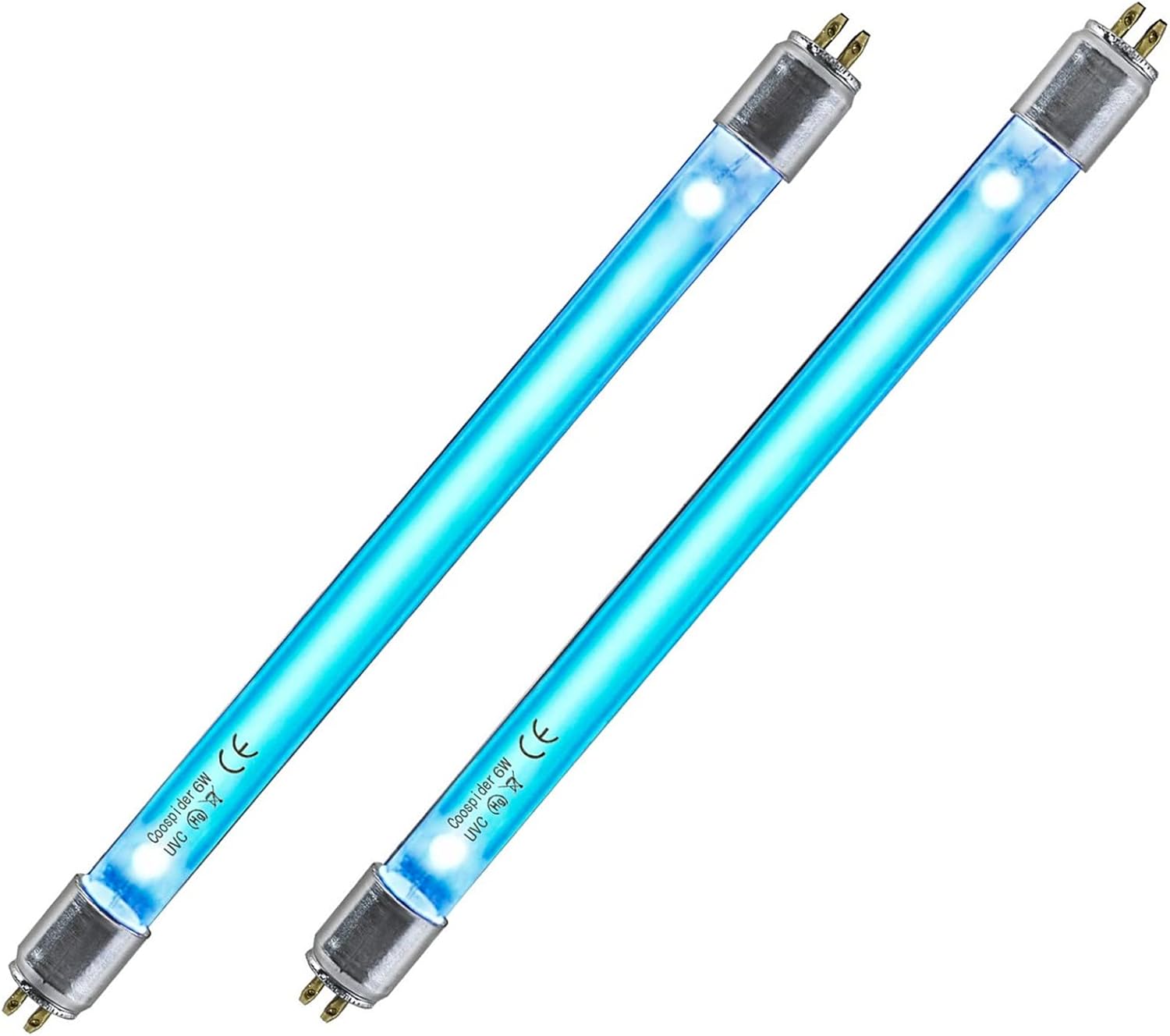 Coospider Ozone Free 6W UV Bulb, Replacement T5 Bulbs, 2 - Pack, 110V ...