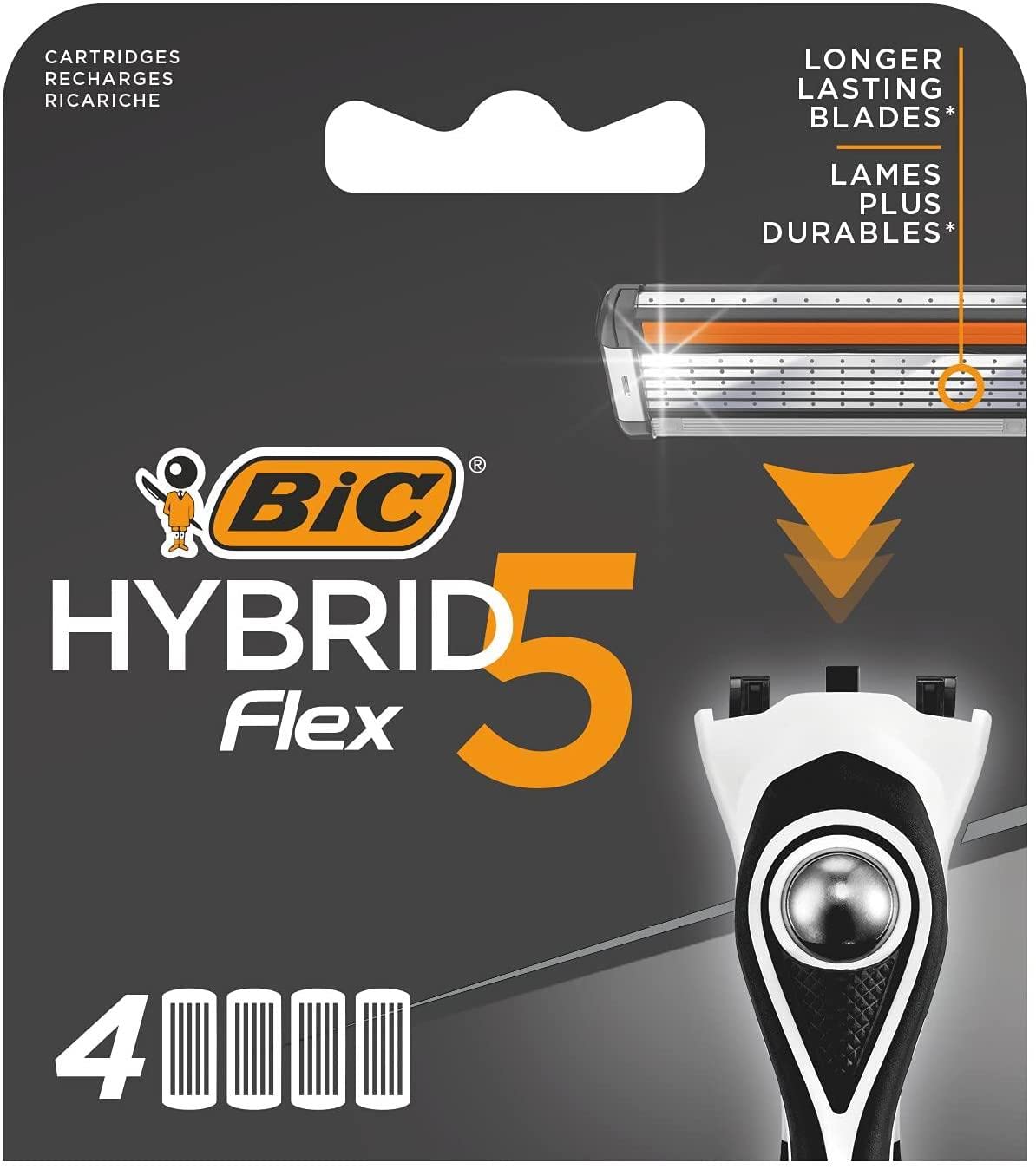 Amazon.com: BIC Hybrid 5 Flex Men's Shaver Refills with 5 Moveable Nano ...