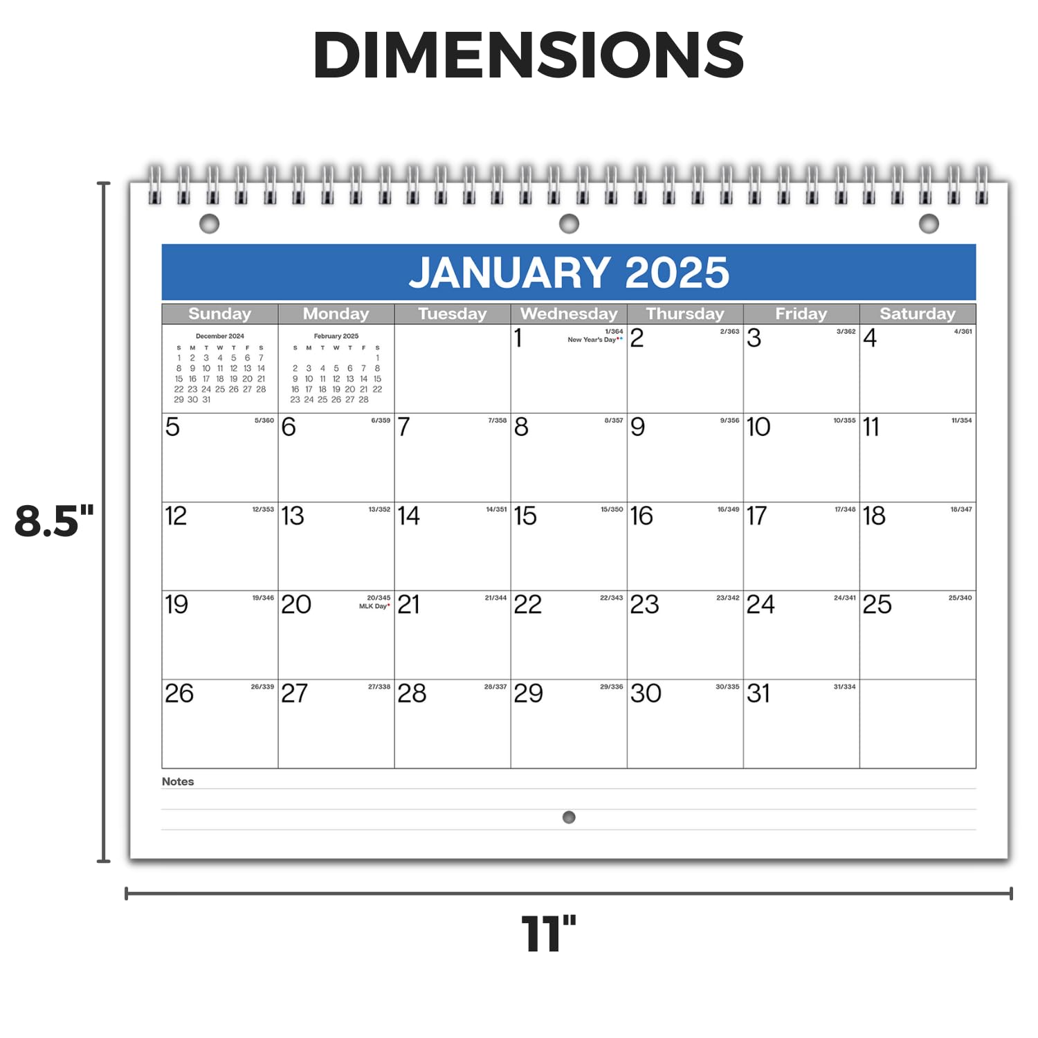 Snapklik.com : 85x11 Binder Calendar 2025, Use To December 2025 As Desk ...