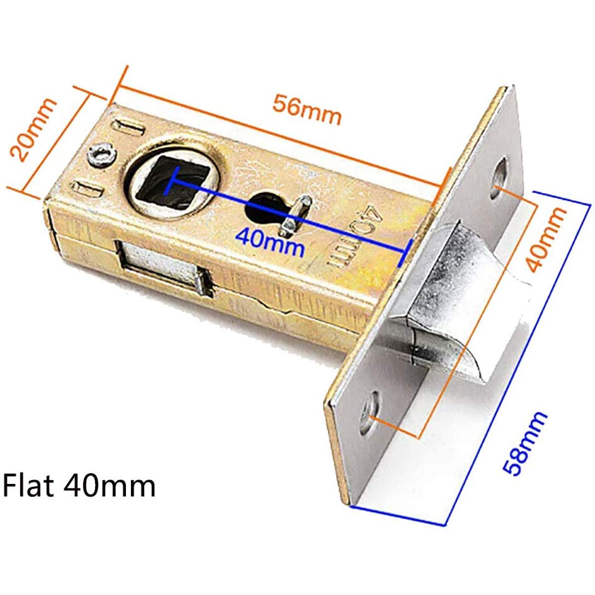 Unifizz Stainless Steel Door Latch, 40mm Flat Tubular Mortice Latch ...