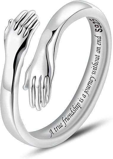 Amazon.com: LOVECOM Christmas Day Gifts, Hug Ring,925 Sterling Silver ...