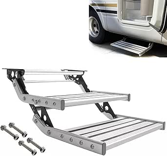 Amazon.com: Truck Camper Steps RV Step Assembly, Folding Manual ...