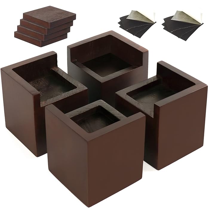 Buy FASONLA Bed Risers (Set of 4) Furniture Risers Lifts Height 3 ...