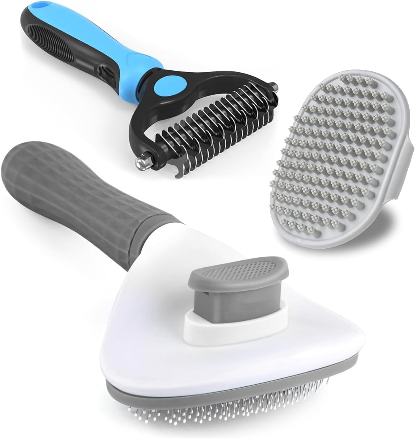 Amazon.com : 3PCS Cat & Dog Brush Set: Slicker & Deshedding Brush ...