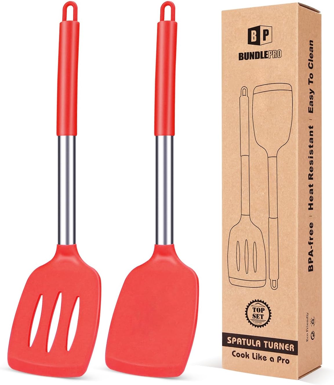 Amazon.com: BakeRoyal Silicone Spatula Set - Turner Spatulas Silicone ...