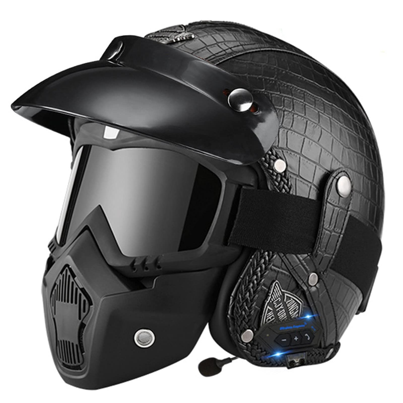 Jet Pilot Motorcycle Helmet Retro Open Face Helmet · 3/4 Motorcycle