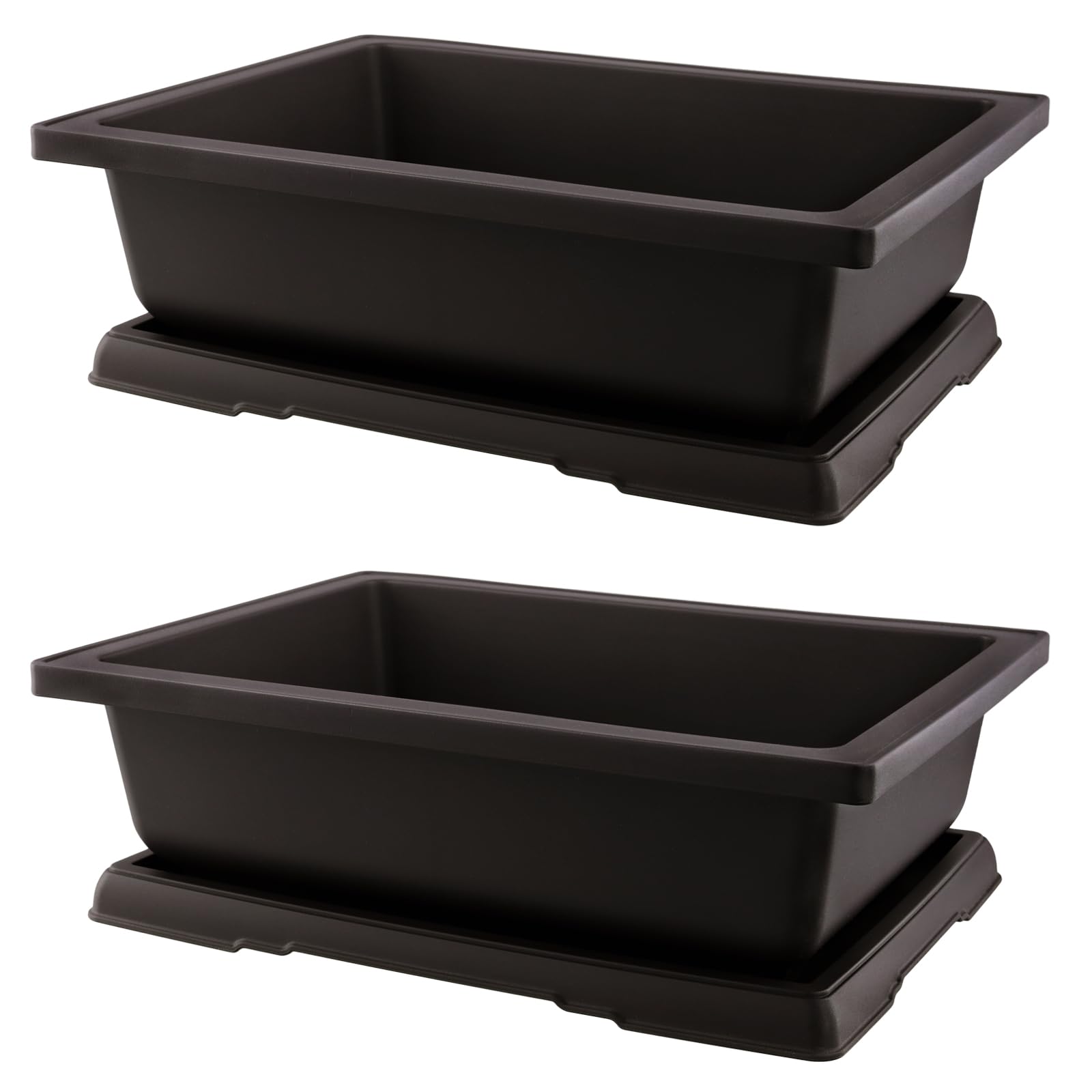 Amazon.com: TAICHEUT 2PCS 14 Inches PP Bonsai Training Pots, Black ...