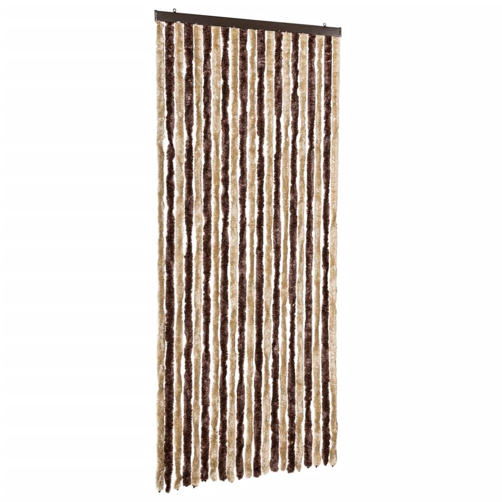 vidaXL Insect Curtain Beige and Light Brown 90x220cm Chenille Bug Door ...