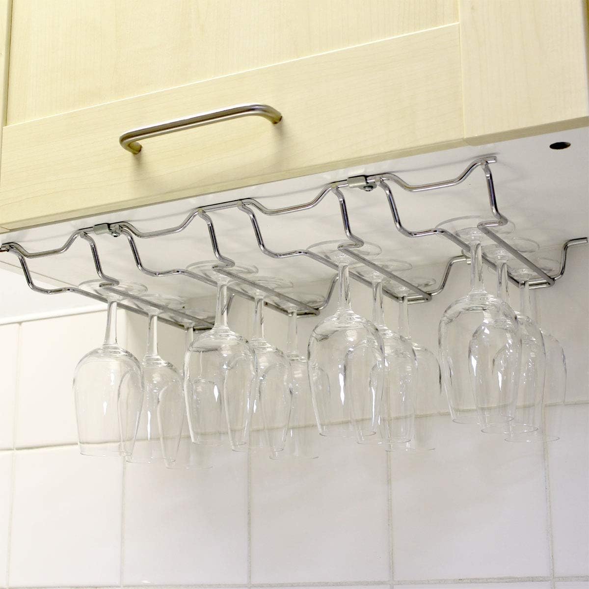Wineware Wall & Shelf Mounted Chrome Plated Steel Wine Glass Storage ...