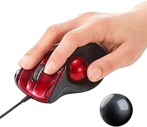 Amazon.com: SANWA Wired Trackball Mouse GMATB44RN + Black 34mm Trackball Replacement Ball Set ...