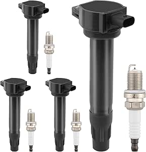 Amazon.com: HQPASFY Ignition Coil Pack UF557 & Iridium Spark Plugs Set of 4 Compatible with Jeep ...
