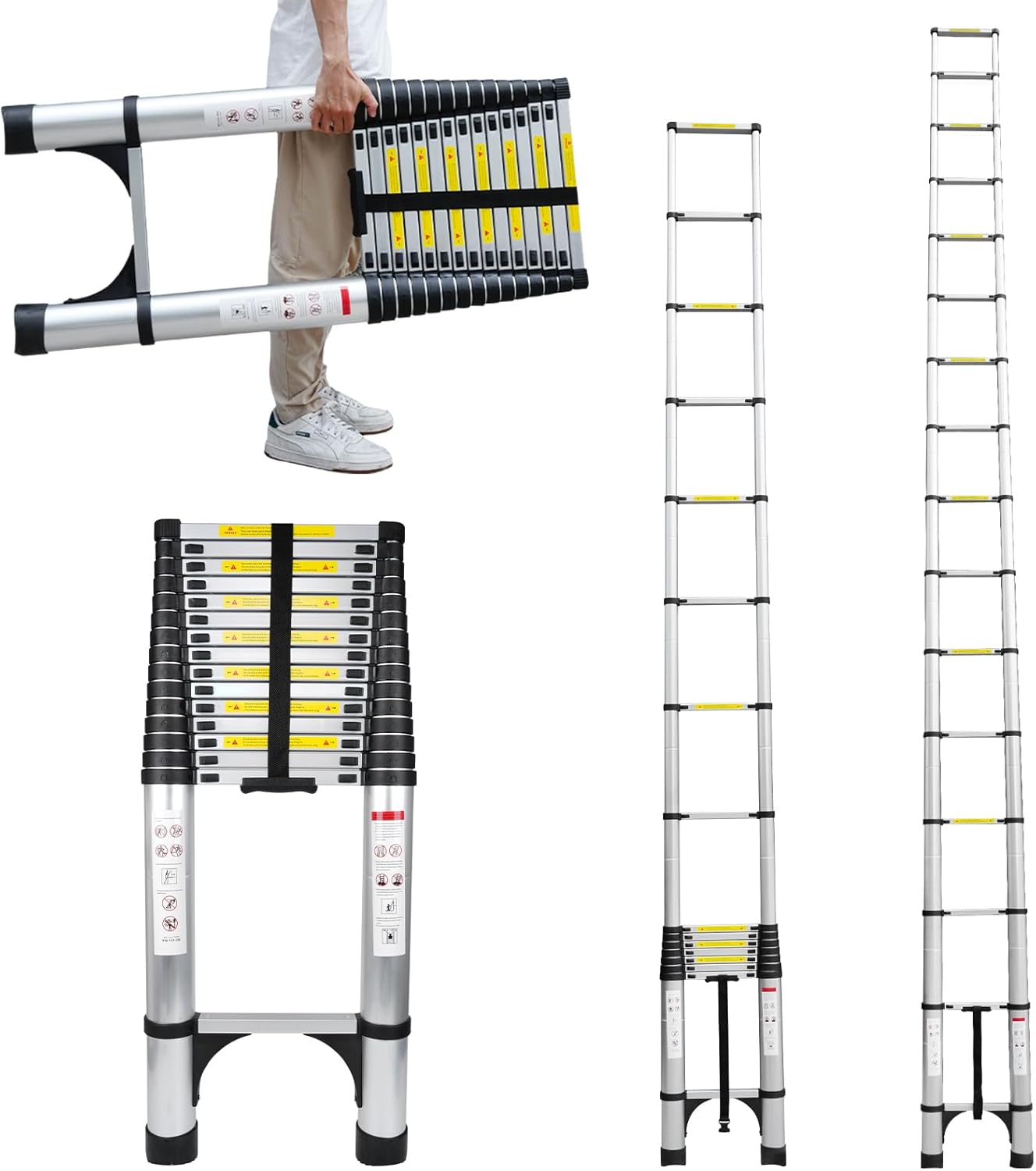 Aluminum Telescoping Ladder - 23.3FT Lightweight Extension Ladder, 330 ...