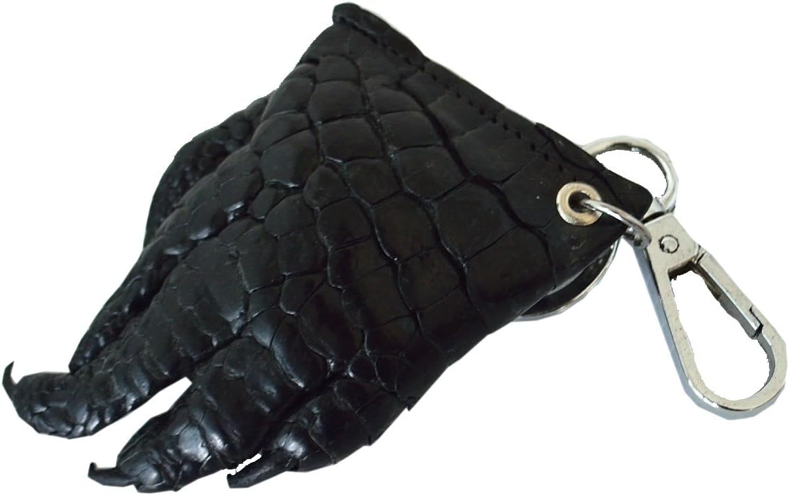 Amazon.com: M Key Chain Real Hand Foot Claw Crocodile Leather Black ...