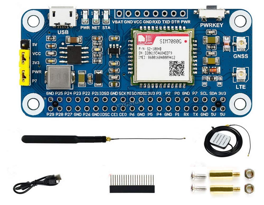Buy XYGStudy NB-IoT/Cat-M (eMTC) / GNSS HAT for Raspberry Pi Based on SIM7080G with LTE GPS ...