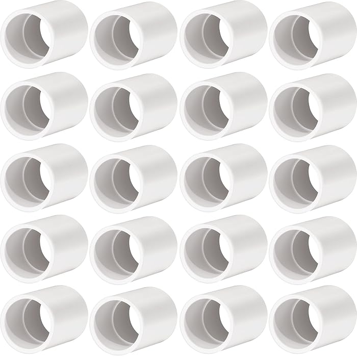 Buy 20 Pieces 3/4 Inch White PVC Coupling Adapter Pipe Fittings Slip ...