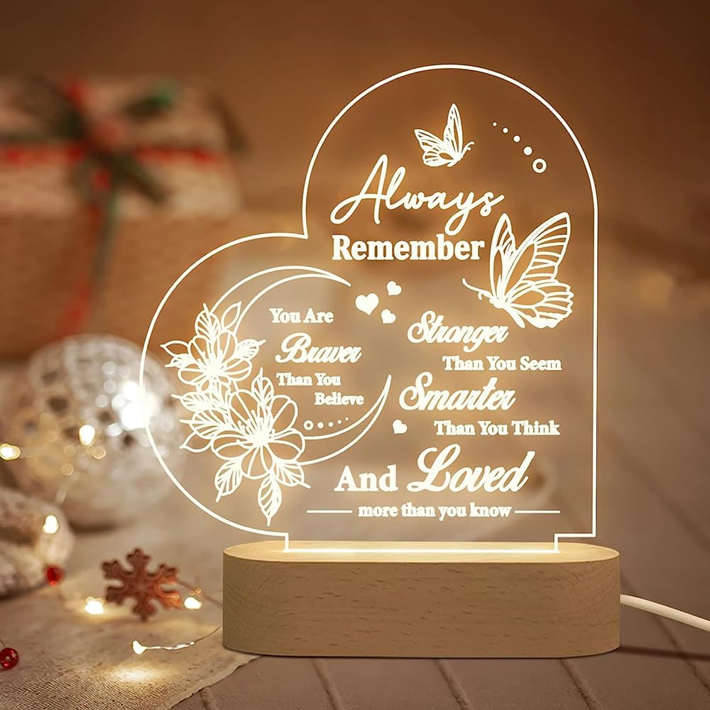 to My Bestie Gifts,3D Illusion Lamp I Love You Friends Night Light for ...