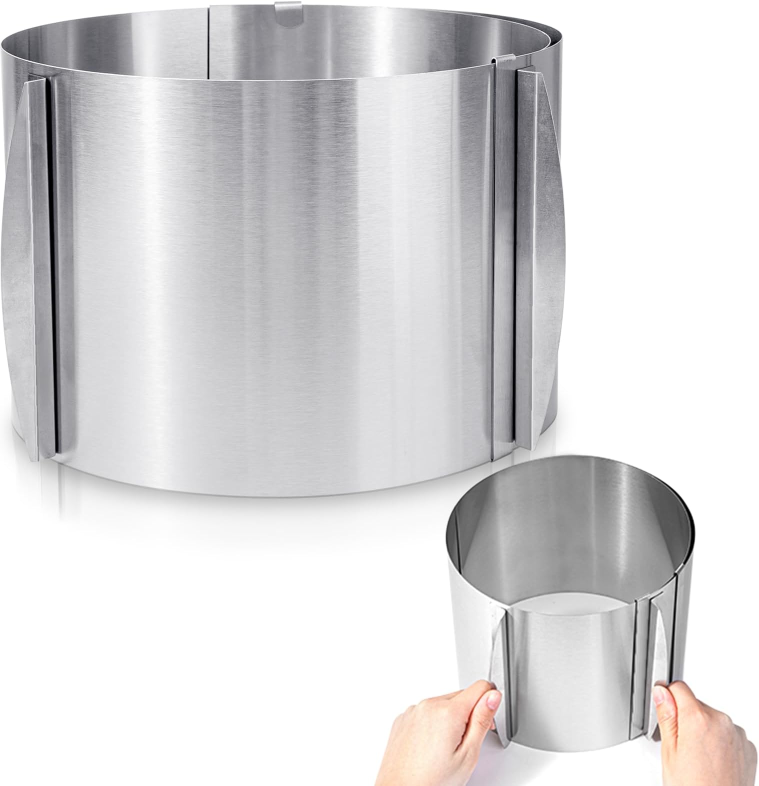 Amazon.com: WIWAPLEX Cake Ring 6 to 12 Inch Adjustable Round Stainless ...