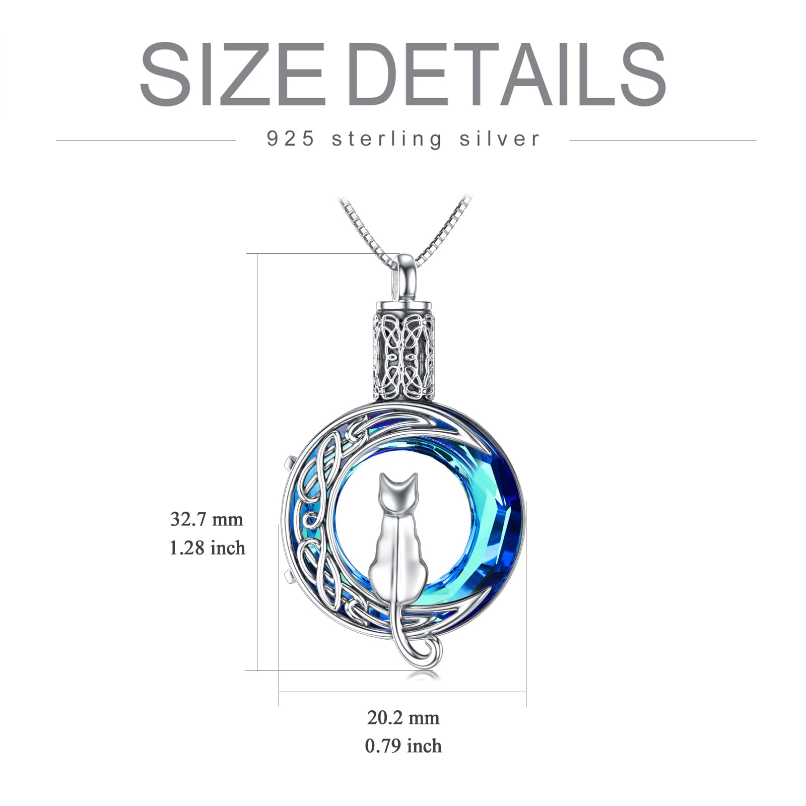 Snapklik.com : Cremation Jewelry For Ashes Sterling Silver Cat Moon Urn ...