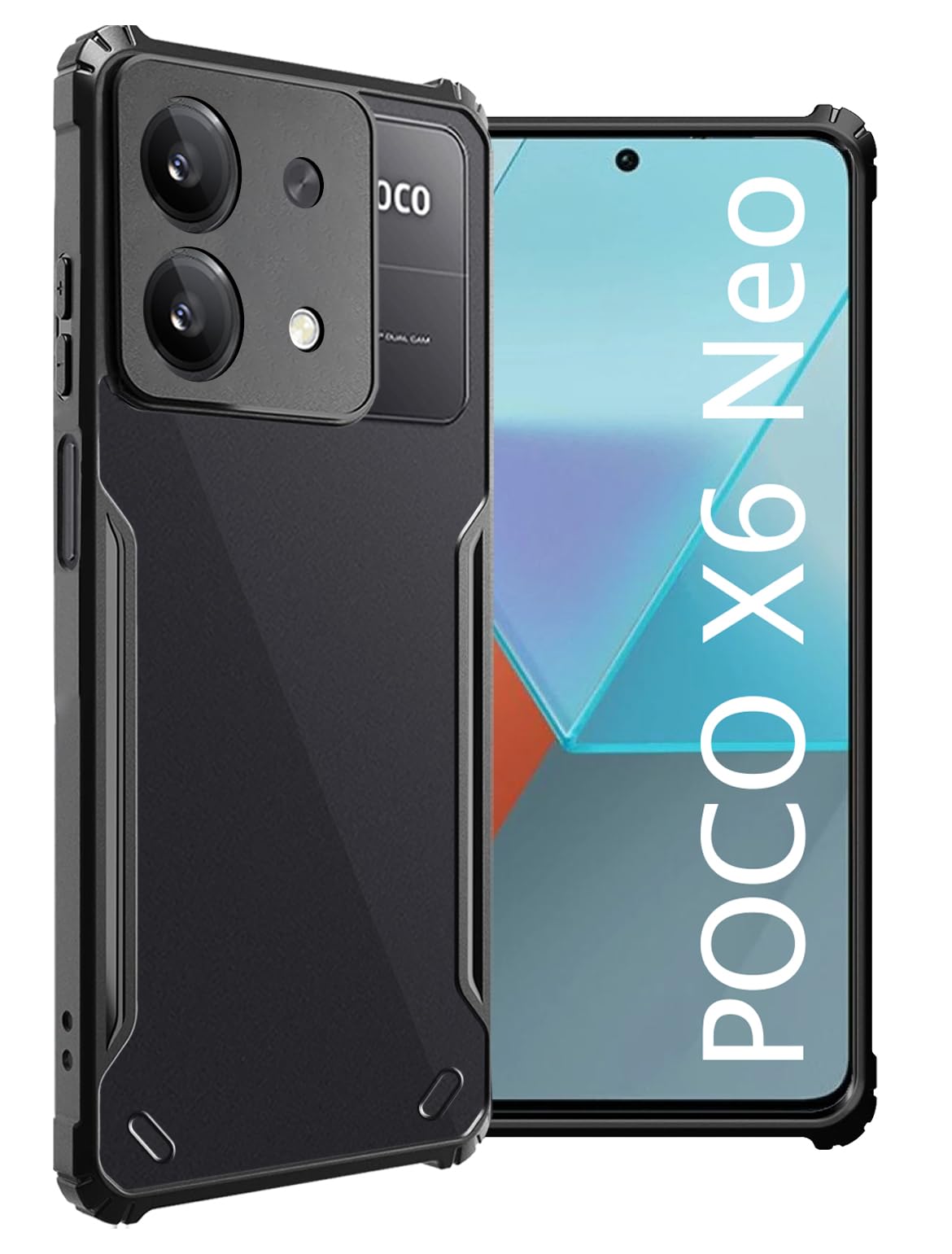 Hupshy Poco X6 Neo 5G Cover | Camera Protection Shockproof Bumper-Edge ...