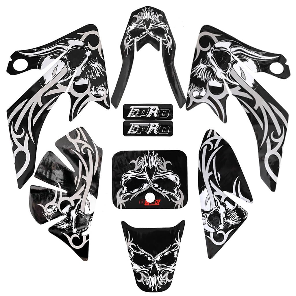 Amazon.com - Skull Dirt Pit Bike Decals Stickers Graphics Kit Plastic ...
