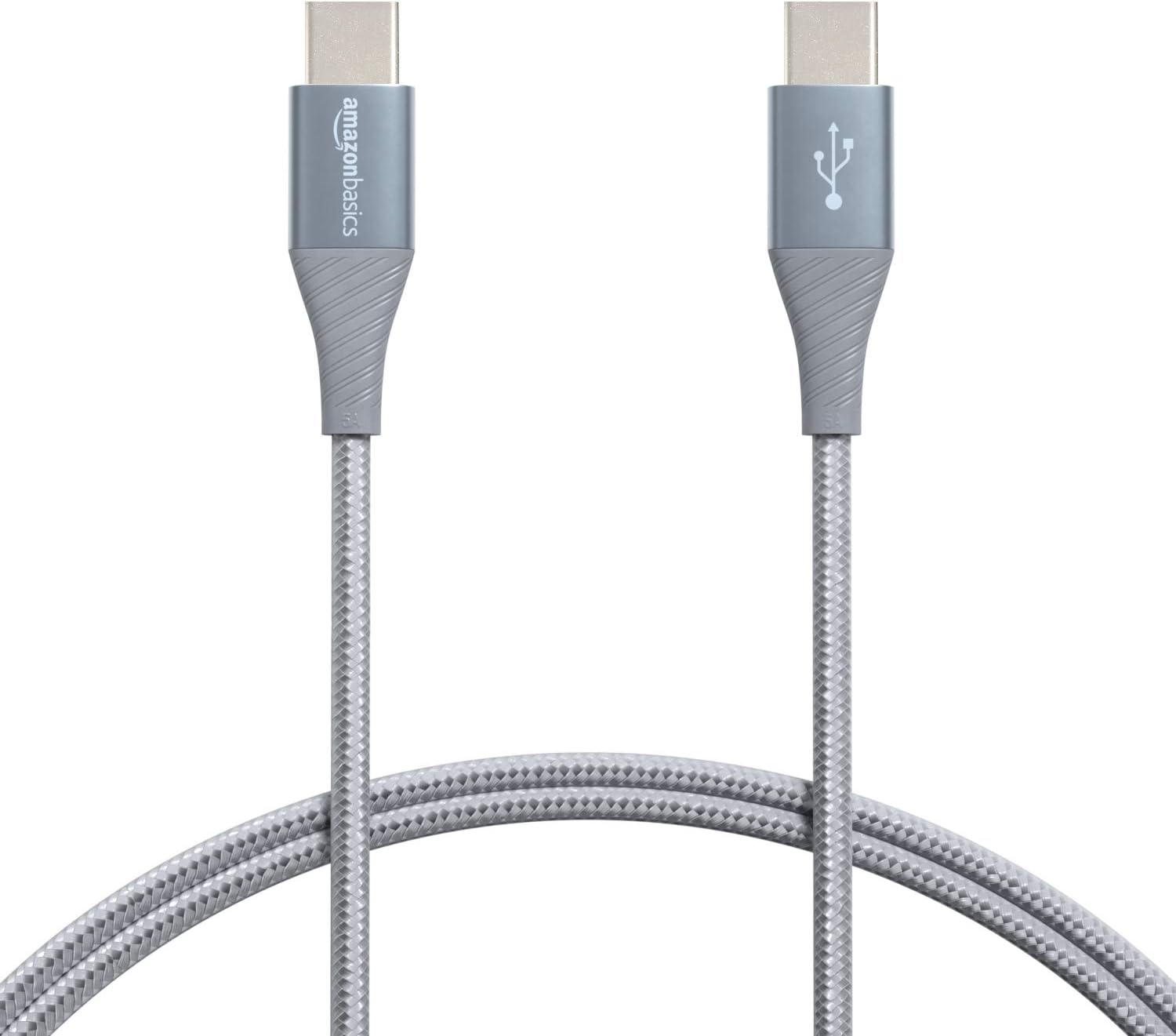 Amazon Basics - Cable trenzado de aluminio USB-C a USB-C 2.0 de 100 W ...