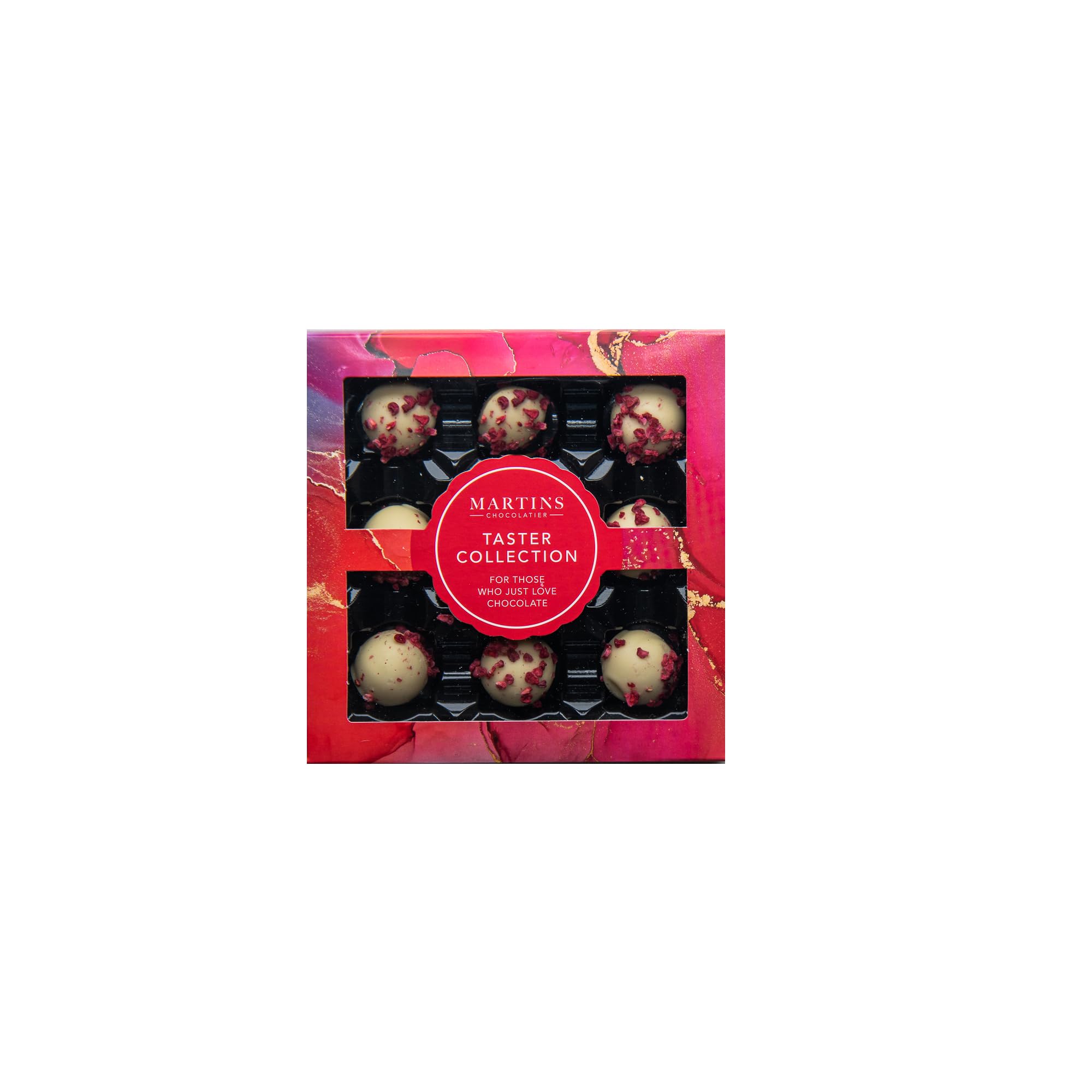 Martins Chocolatier Raspberry Truffle Taster Collection 9 Raspberry And ...
