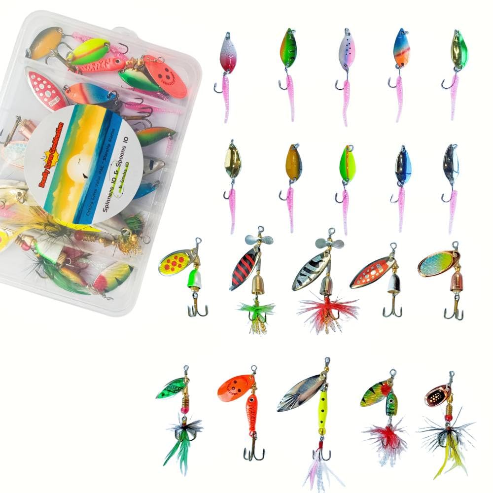 Amazon.com : Rooster Tail Fishing Lures Spinner Baits Spoons Combo Kit ...
