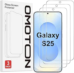 OMOTON Tempered Glass Screen Protector for Samsung Galaxy S25, Pack of ...