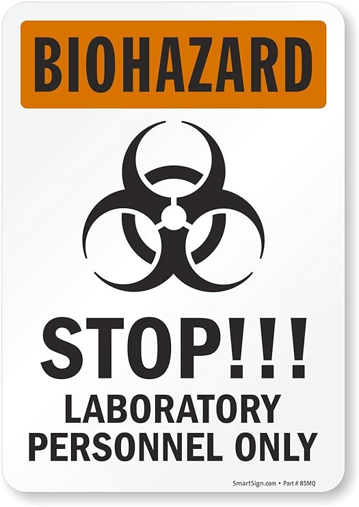 SmartSign S-6810-EU-10 "Biohazard - STOP!!! Laboratory Personnel Only ...