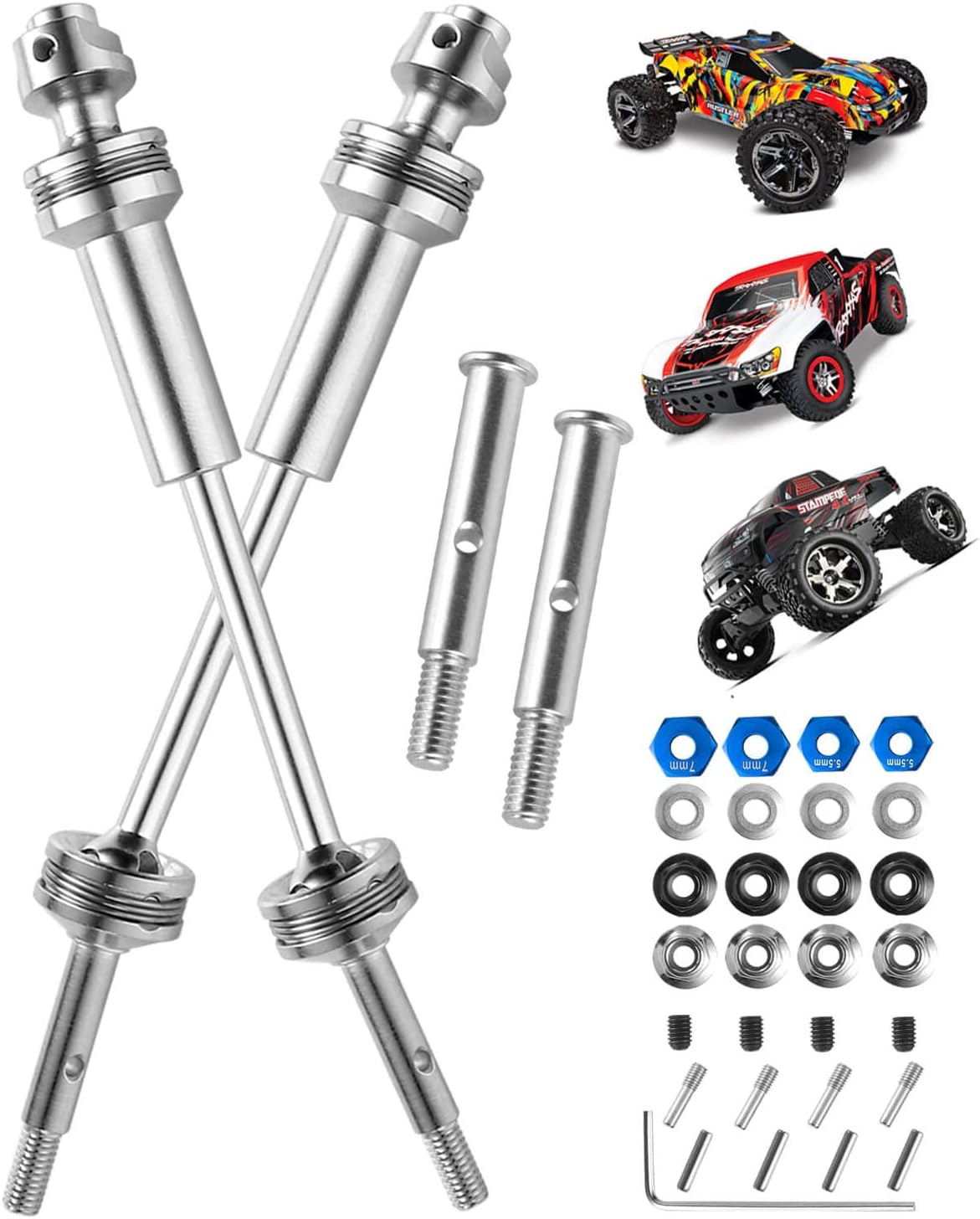 Amazon.com: RCMYou Upgrades Part Rear Drive Shaft CVD & Front Axles for ...