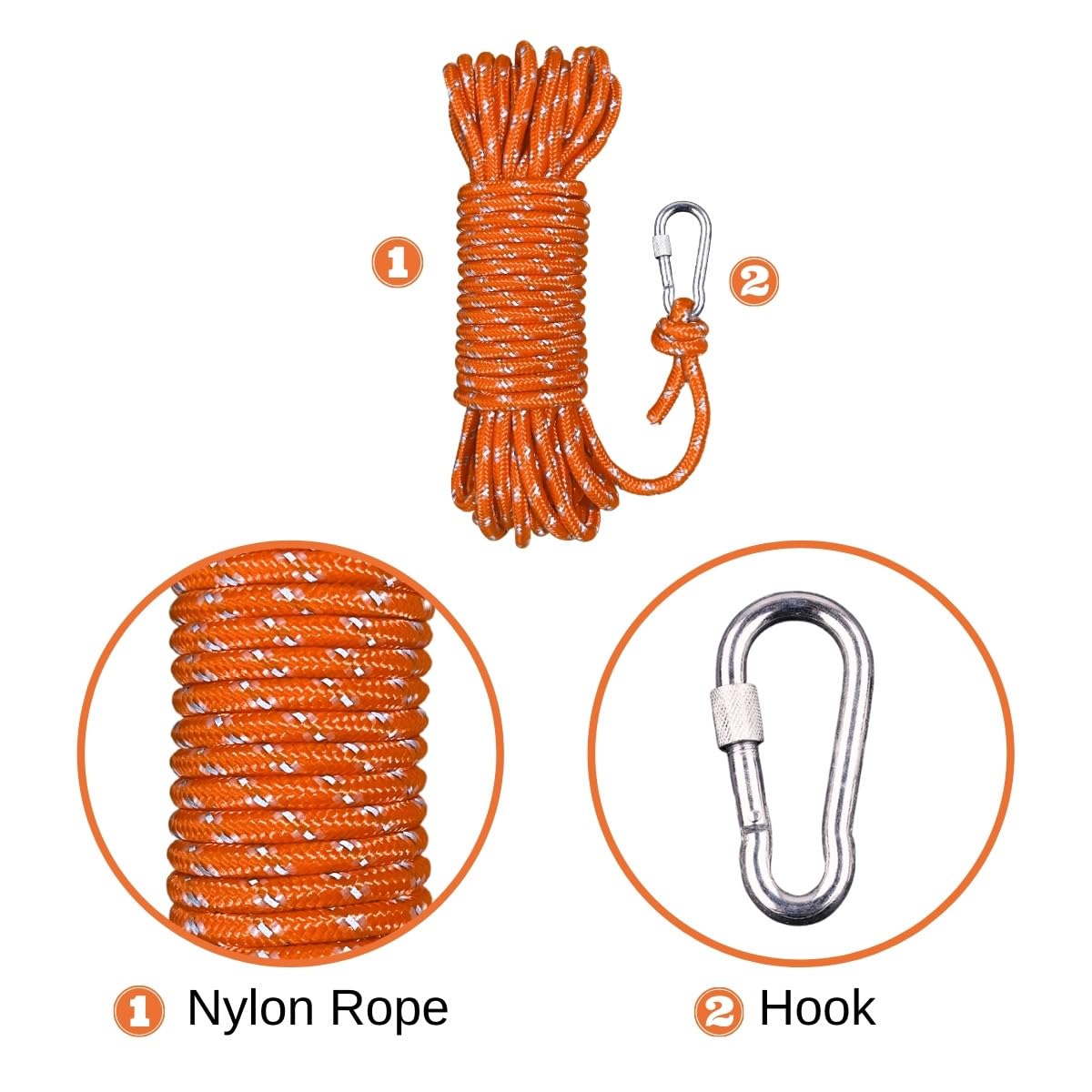 Snapklik.com : BeGrit Floating Rope 1/4" X 32.8 Reflective Anchor Rope ...