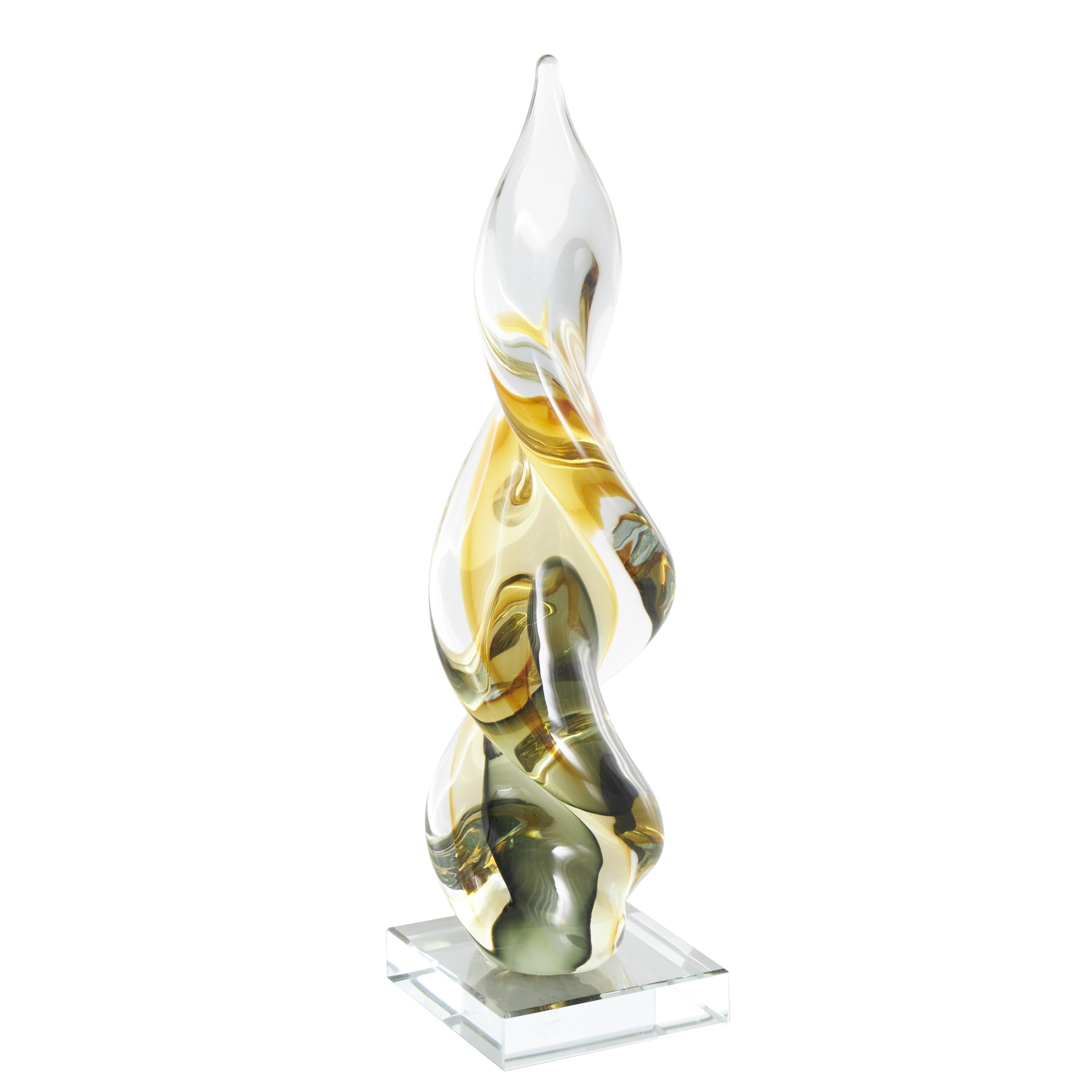 Amazon.com: Deco 79 Glass Abstract Decorative Sculpture Twisted Home ...