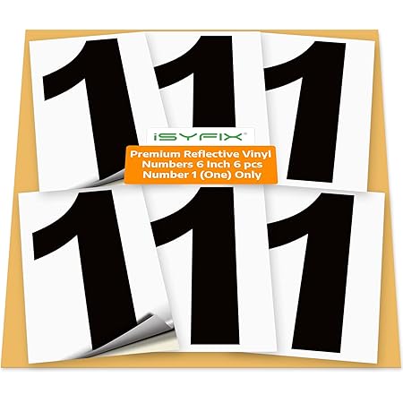 iSYFIX Black Vinyl Numbers Stickers – 2 Sets 6 inch - Premium Decal ...
