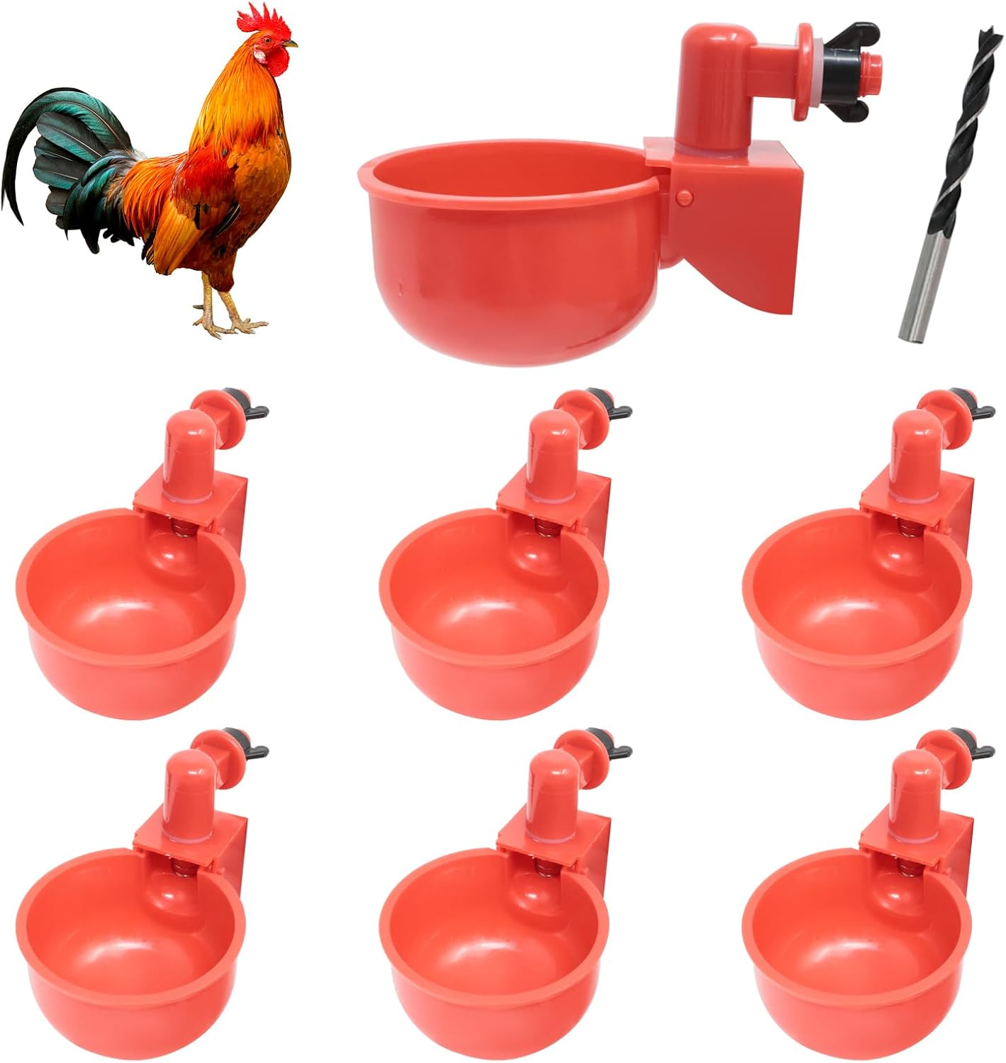 Amazon.com: Honbay 6PCS Chicken Water Cups Automatic Chicken Water ...