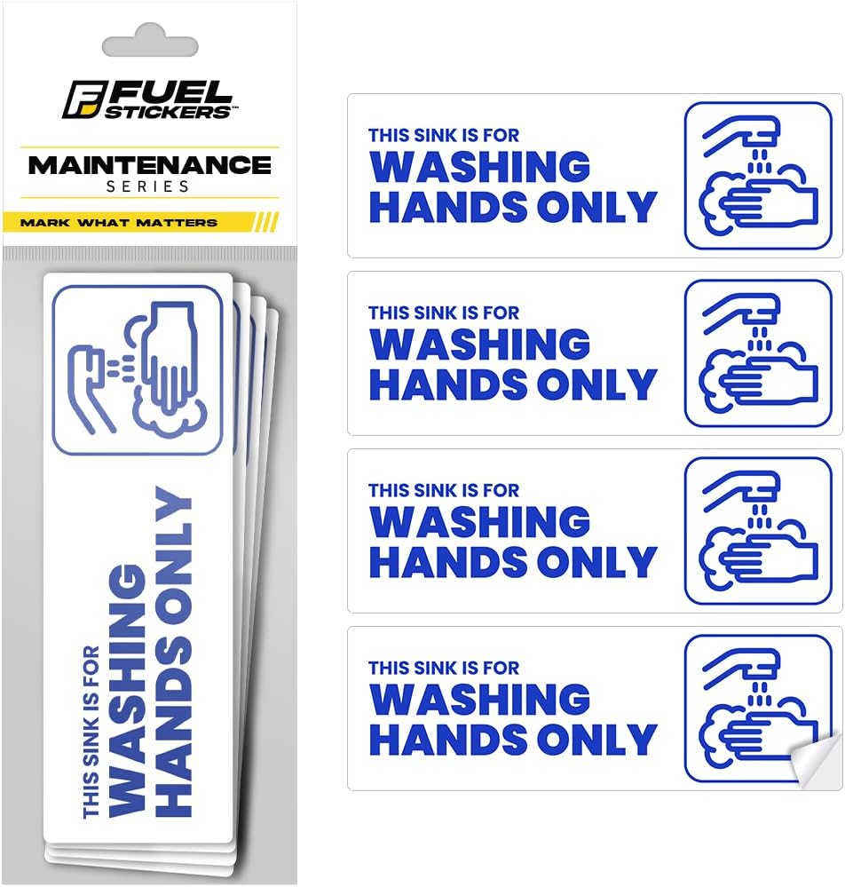 Amazon.com: Hand Wash Only Sign – Sink Label | Foodservice Compliant ...