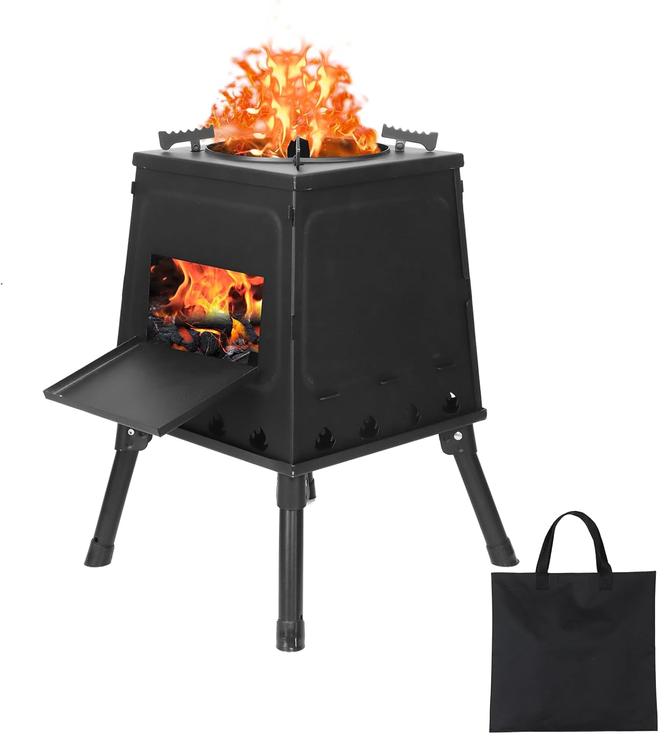 Amazon.com: WWahuayuan Portable Wood Burning Stove Folding Outdoor Camping Backpacking Stove ...