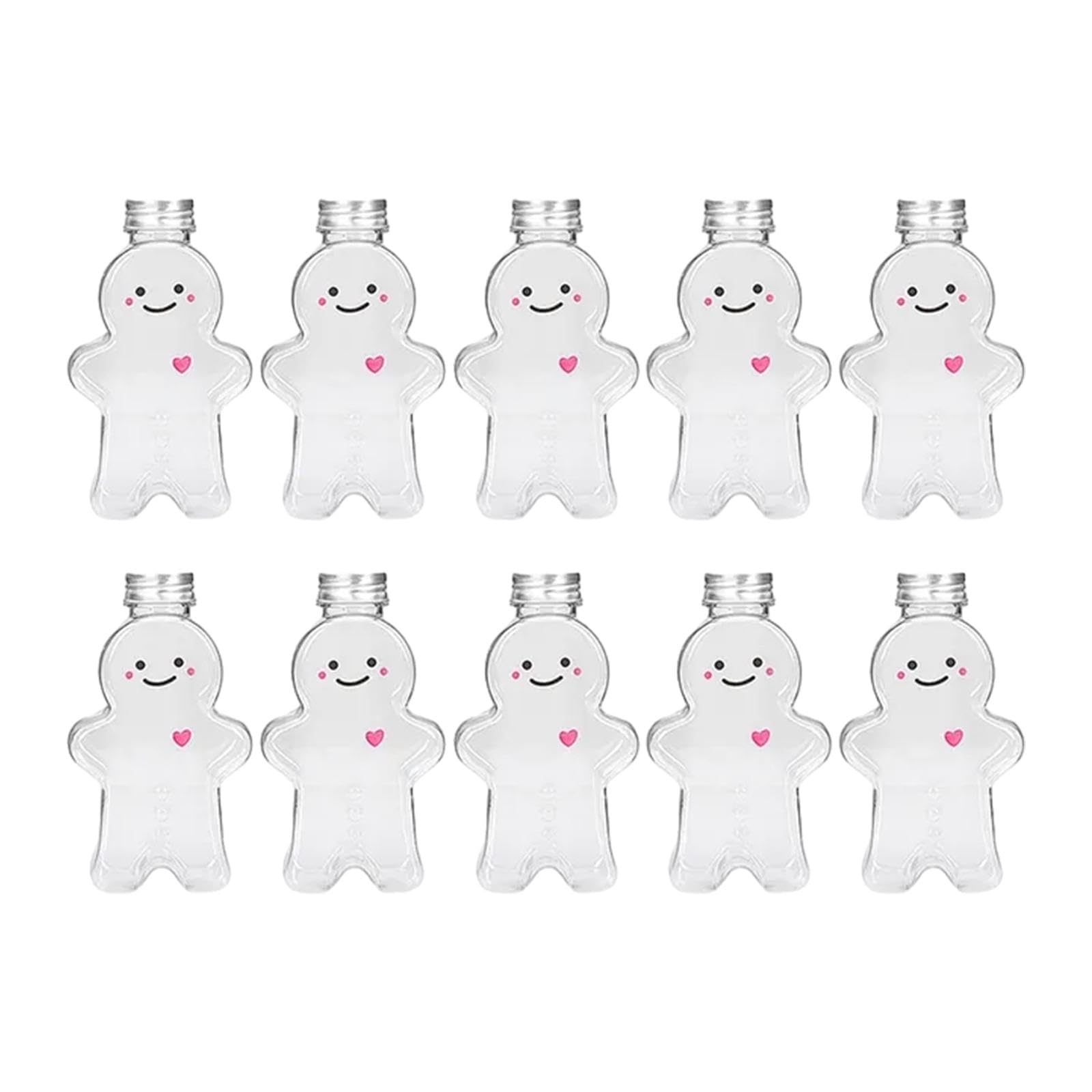 Amazon｜STARTIST 10 個 透明水筒かわいい ウォーターボトル ジンジャーブレッドマンジュースボトル水ボトル 多機能 飲料瓶飲料容器ミルクティー飲料用 500ml, クリア｜水筒 ...