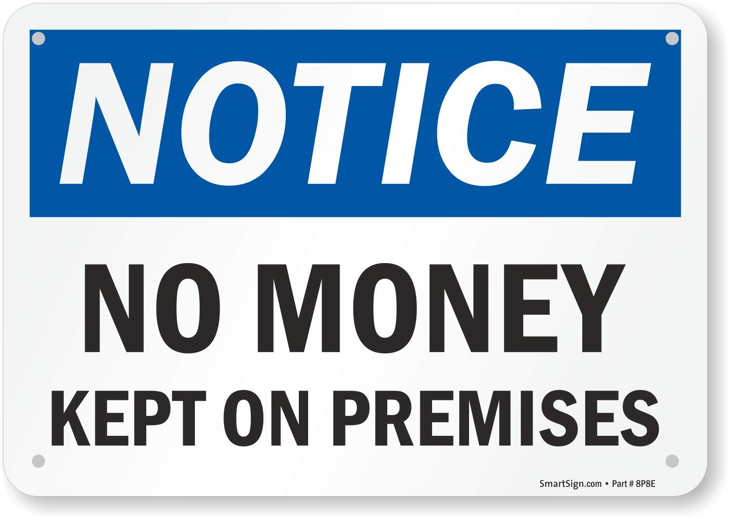 No Money Sign