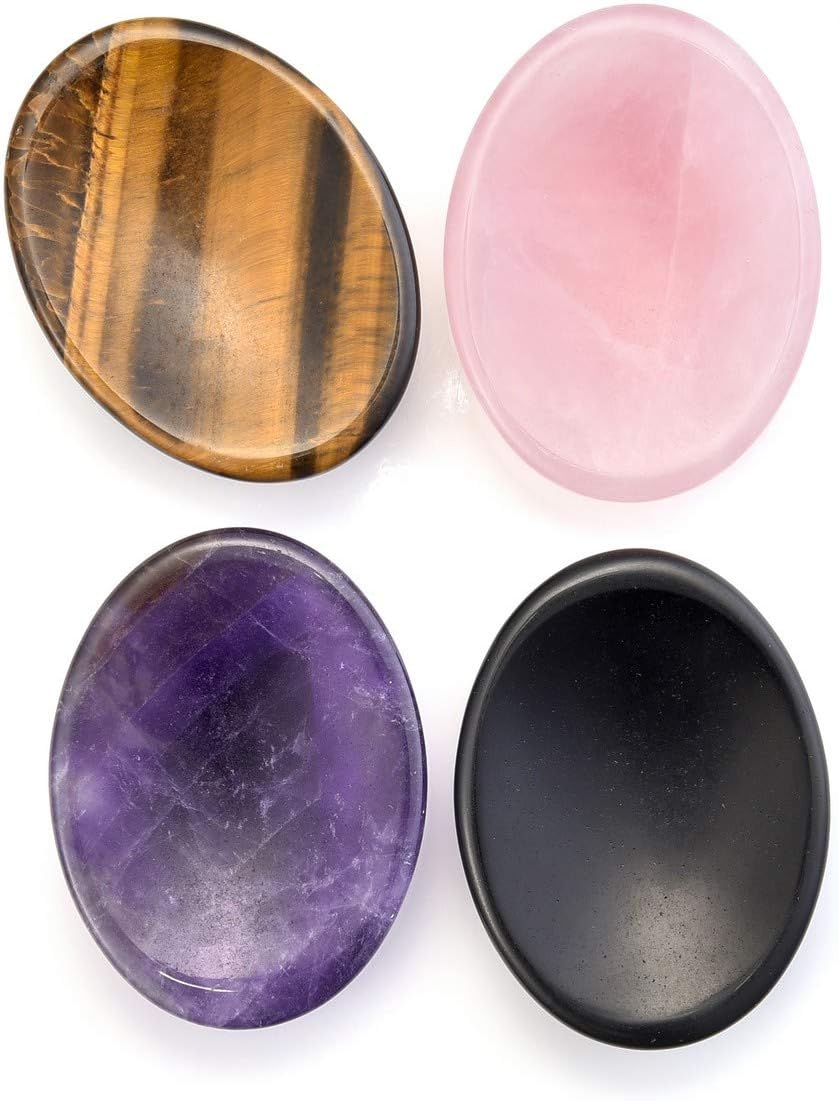 JSDDE Natural Healing Crystal Worry Stone Anxiety Thumb Palm Pocket ...