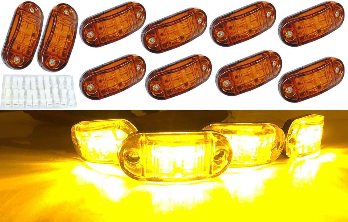 HYNNIO Lot de 10 feux de gabarit à 3 LED de 10 cm, étanches ...